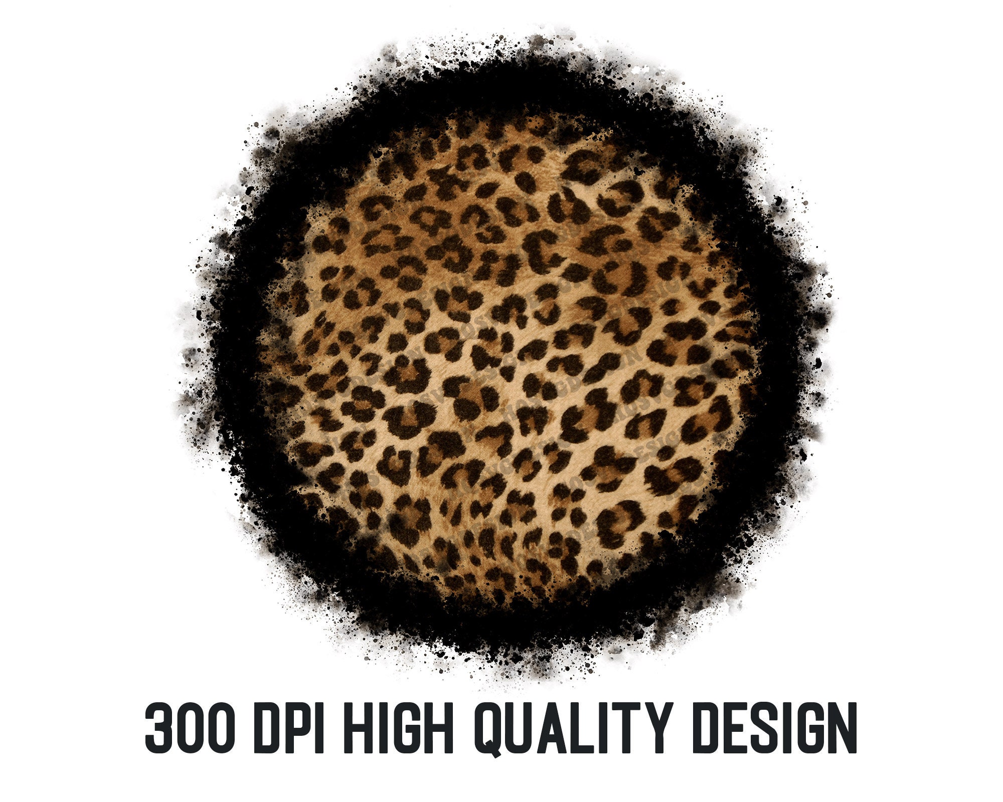 Round Leopard Print PNG Distressed Leopard Background Circle - Etsy