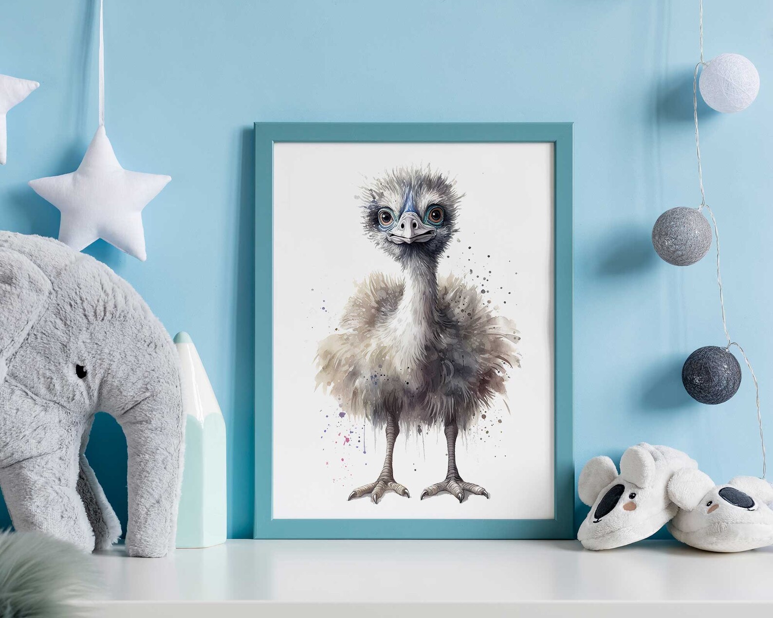 Cute Baby Emu Clipart Bundle, Watercolor Animal Illustration Printable ...