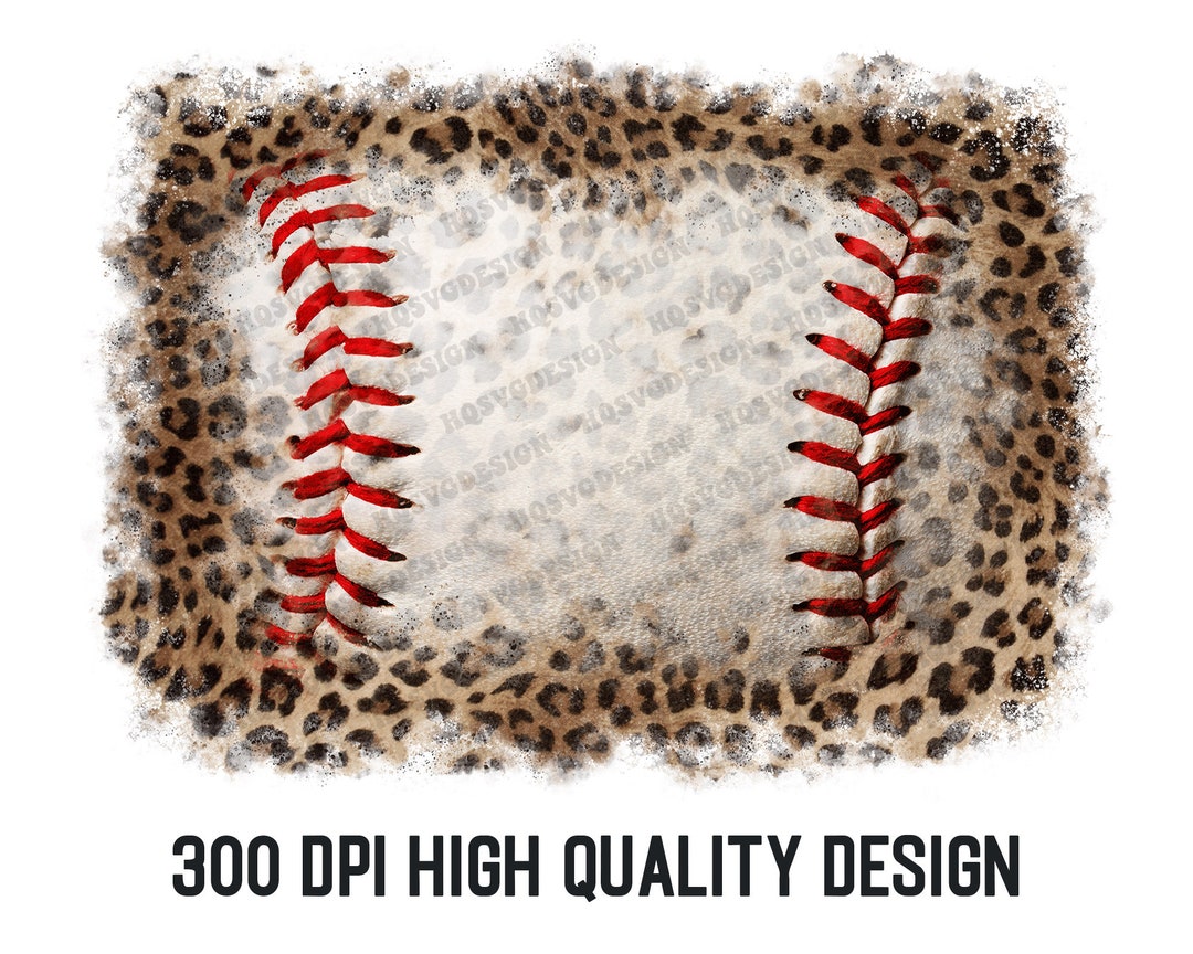 Leopard Baseball Print PNG File, Cheetah With Baseball Bleach Effect ...