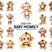 Cute Baby Monster Clipart PNG, Watercolor Clip Art Bundle, Paper Craft ...