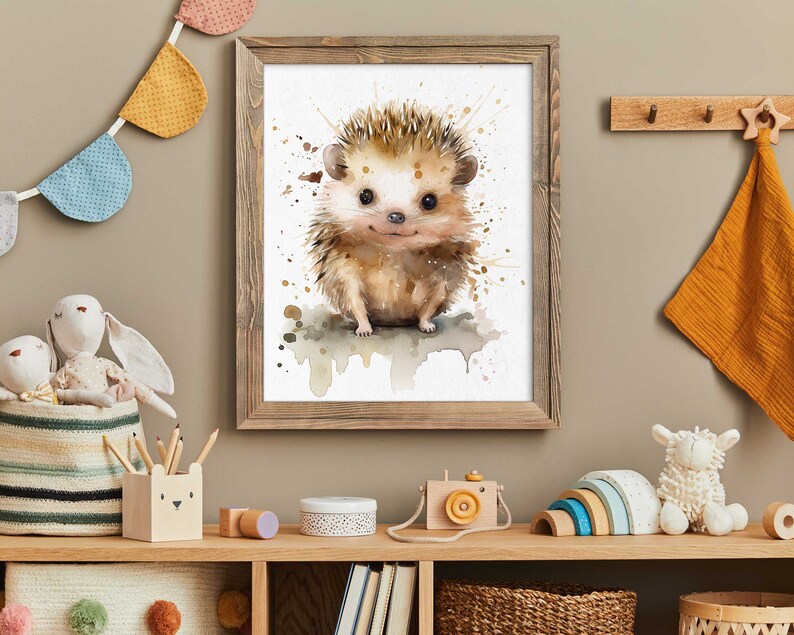 Cute Baby Hedgehog Clipart Bundle Watercolor Animal - Etsy