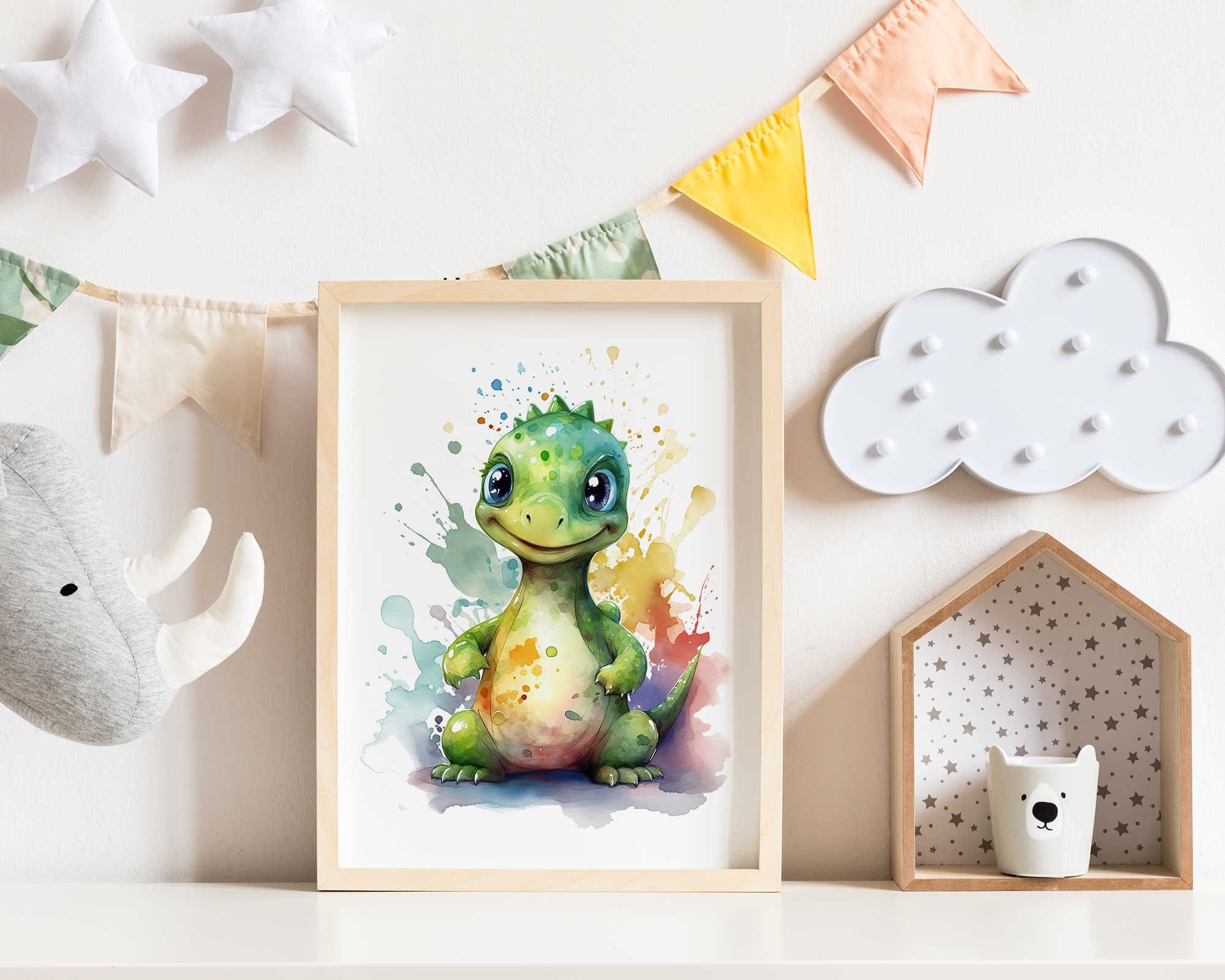 Cute Baby Dinosaur Clipart Bundle Watercolor Animal - Etsy