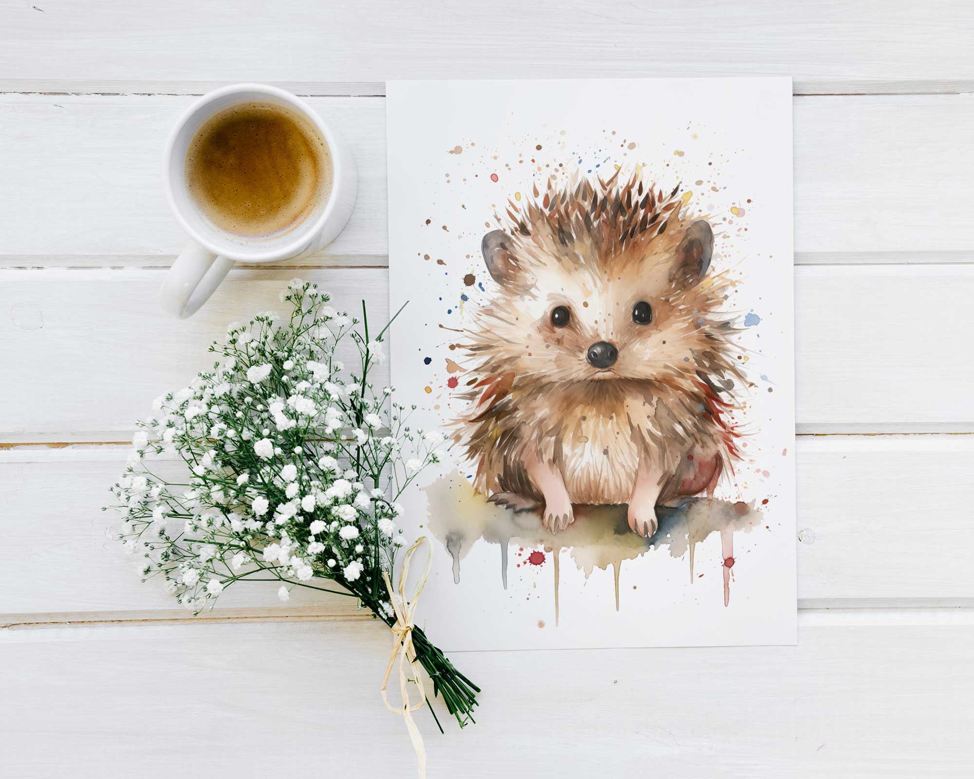 Cute Baby Hedgehog Clipart Bundle Watercolor Animal - Etsy