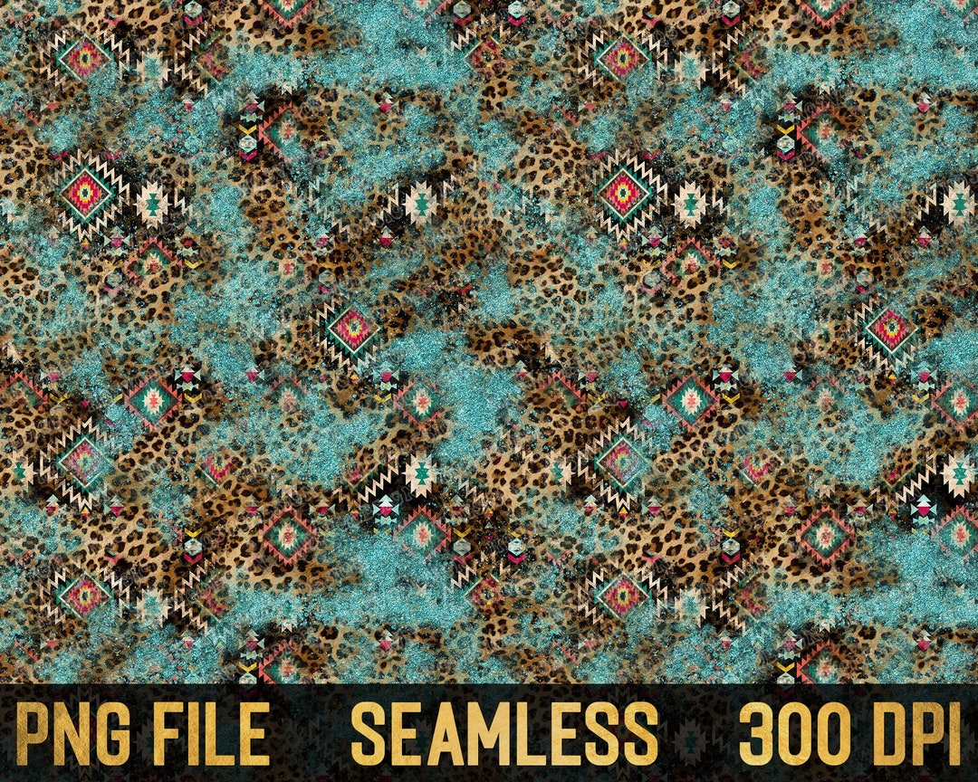 Seamless Aztec Leopard PNG Sublimate Download Digital Paper - Etsy