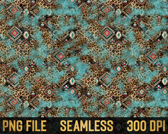 Seamless Aztec Leopard PNG Sublimate Download Digital Paper - Etsy