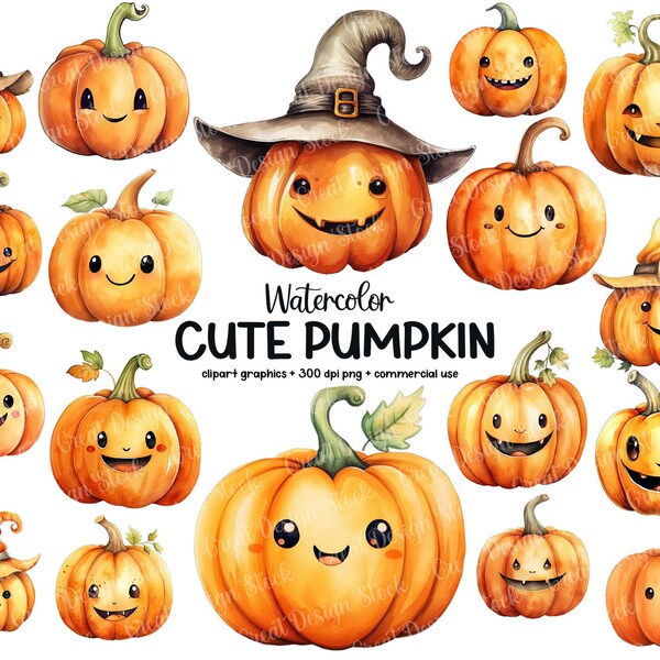 Pumpkin Clipart - Etsy