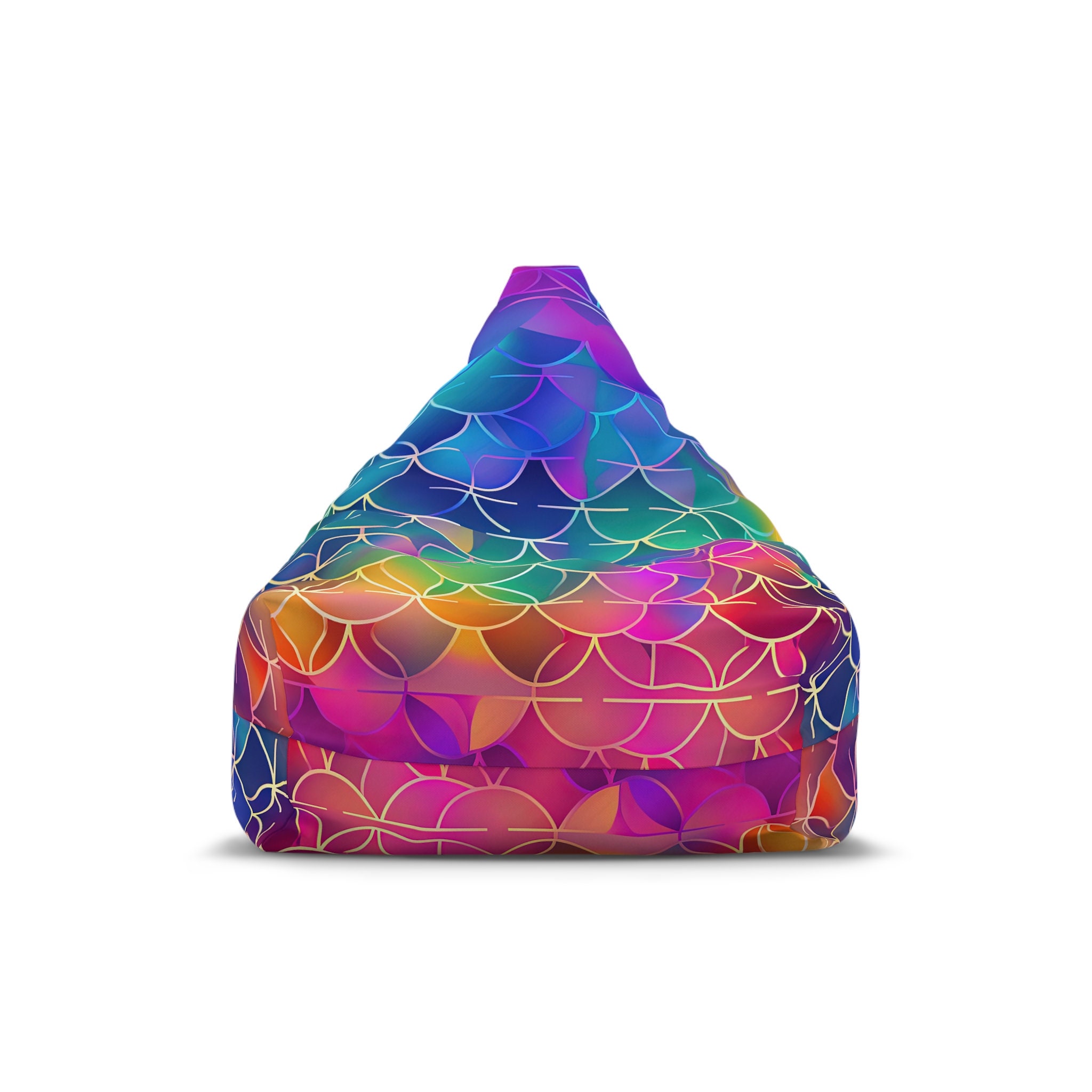 Dragon Skin Pattern Bean Bag Neon Color Bean Bag Chair Cover Abstract ...