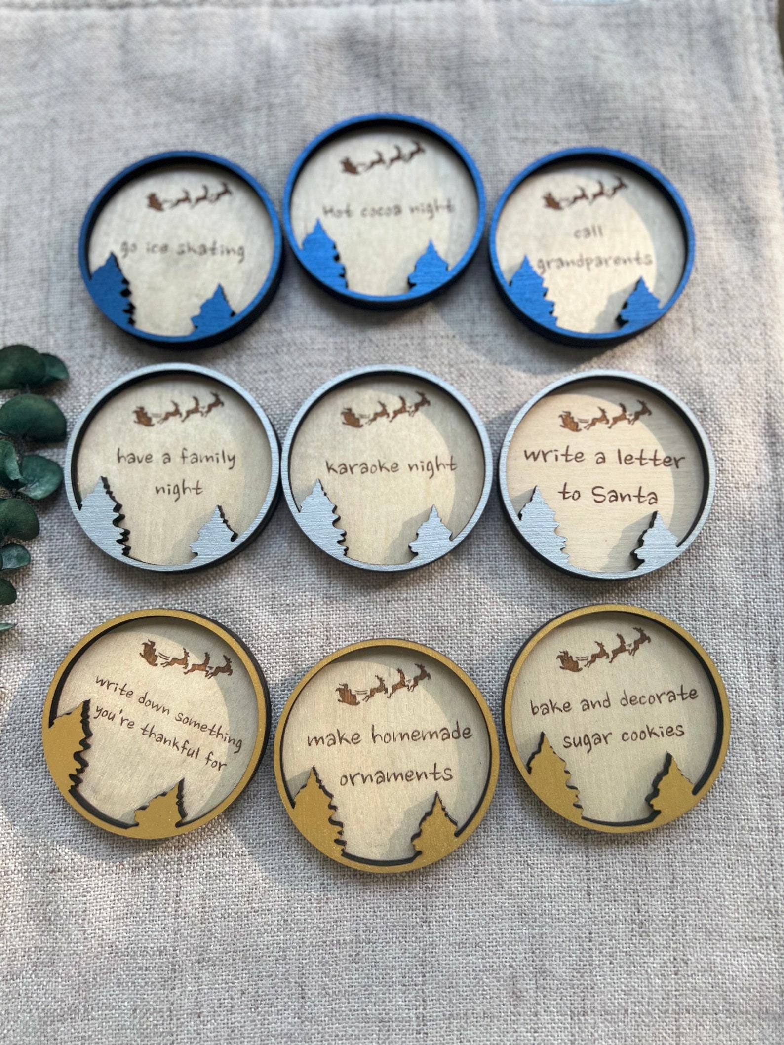 Christmas Advent Calendar Tokens for Kids—12/24 Days,christmas Family ...
