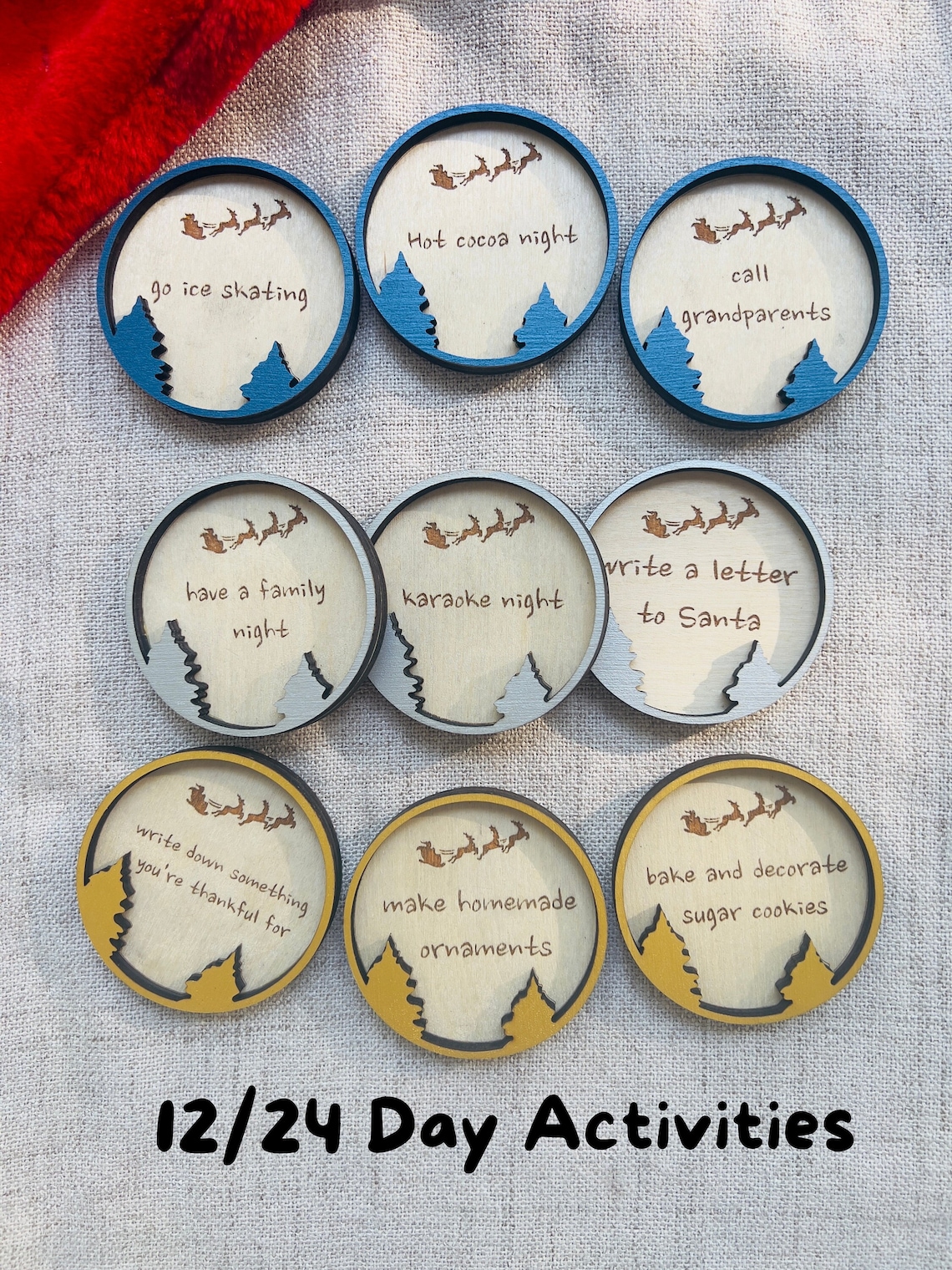 Christmas Advent Calendar Tokens for Kids—12/24 Days,christmas Family ...