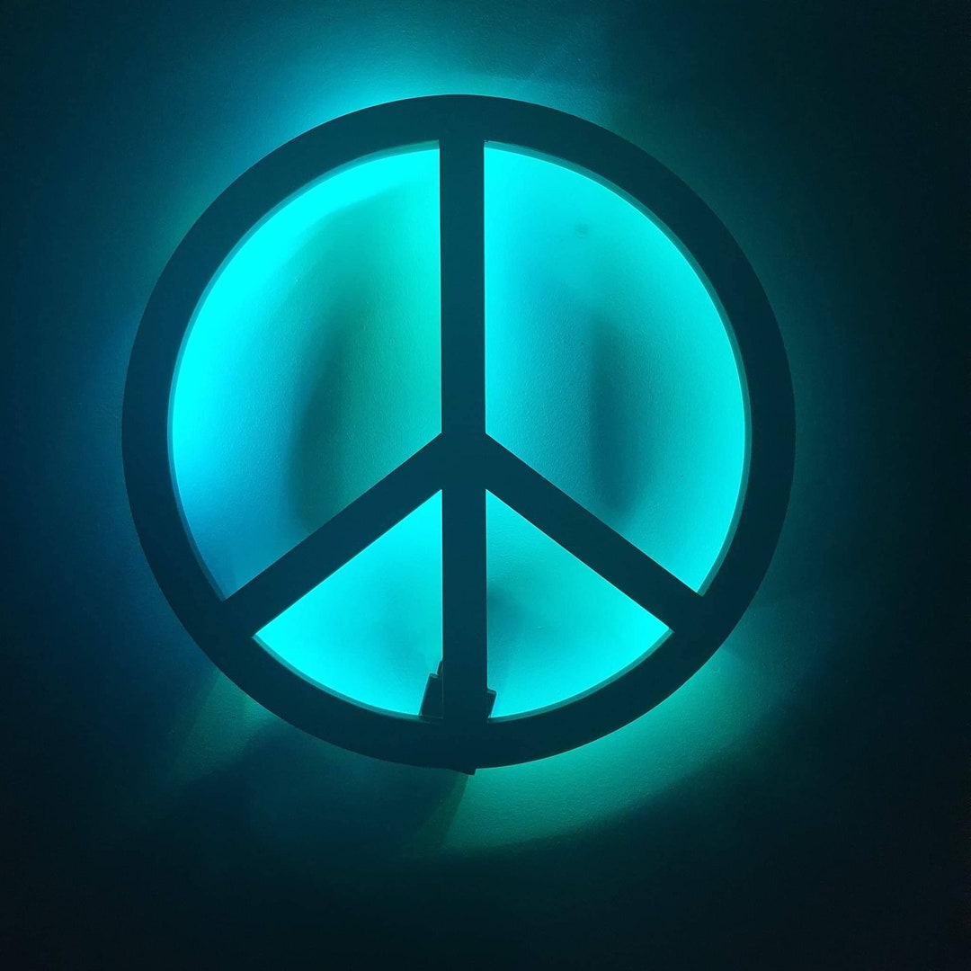 Peace Sign L.e.d Wall Mount - Etsy