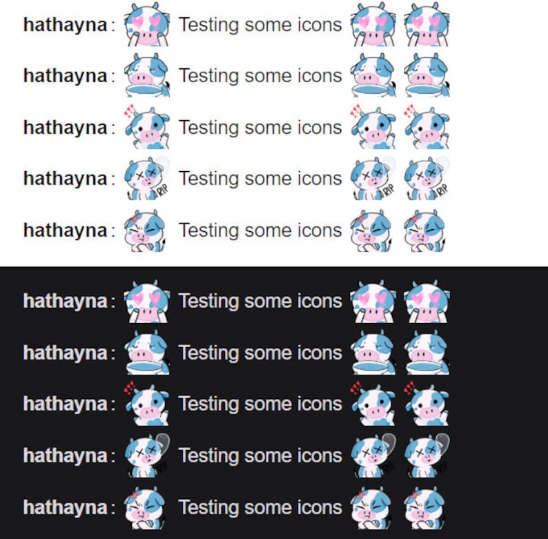 Cute Kawaii Blueberry Cow Animal Twitch Discord Emote - Etsy