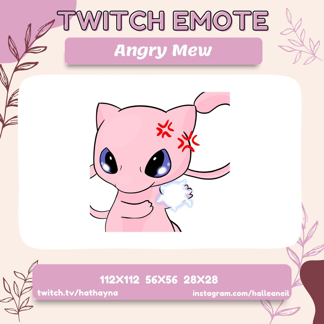 Mew Twitch Emote Angry Discord Emote - Etsy Hong Kong