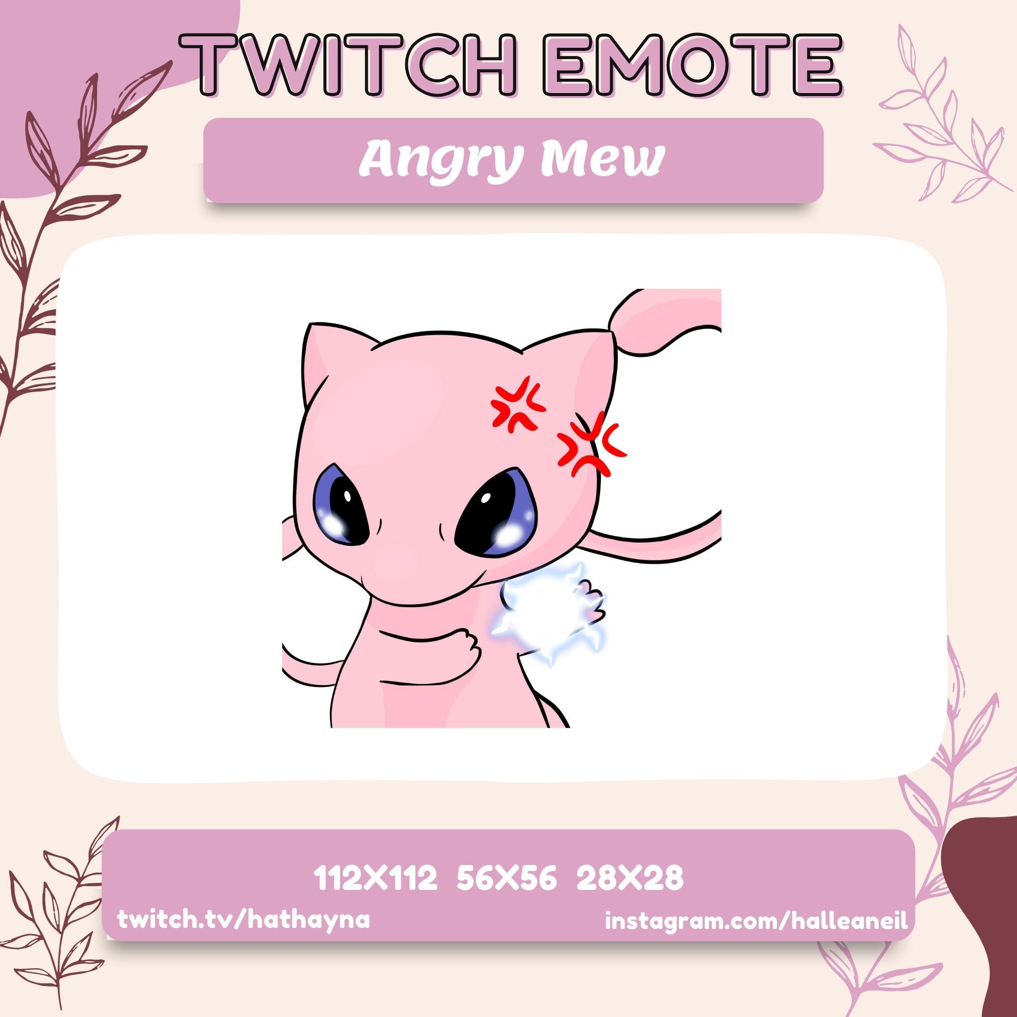 Mew Twitch Emote Angry, Discord Emote - Etsy