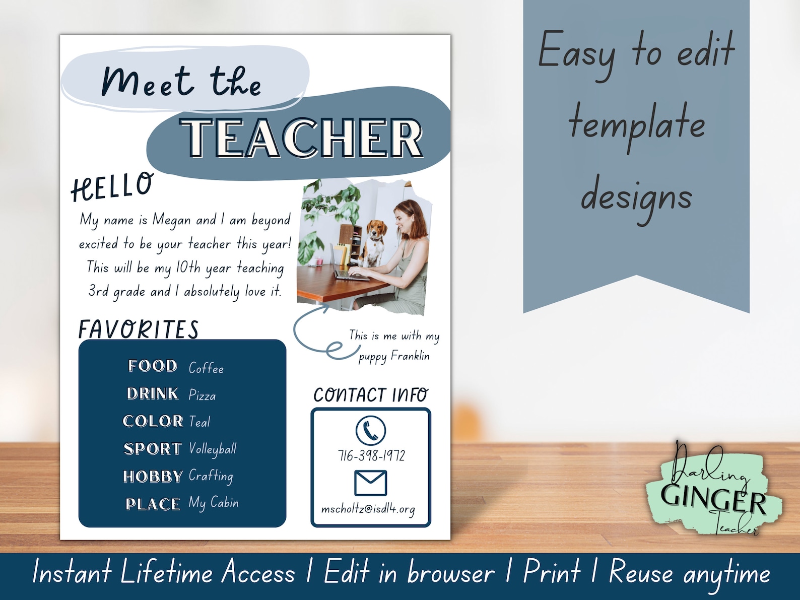 Meet the Teacher Boho Blue | Classroom Label | Back to School Flyer ...
