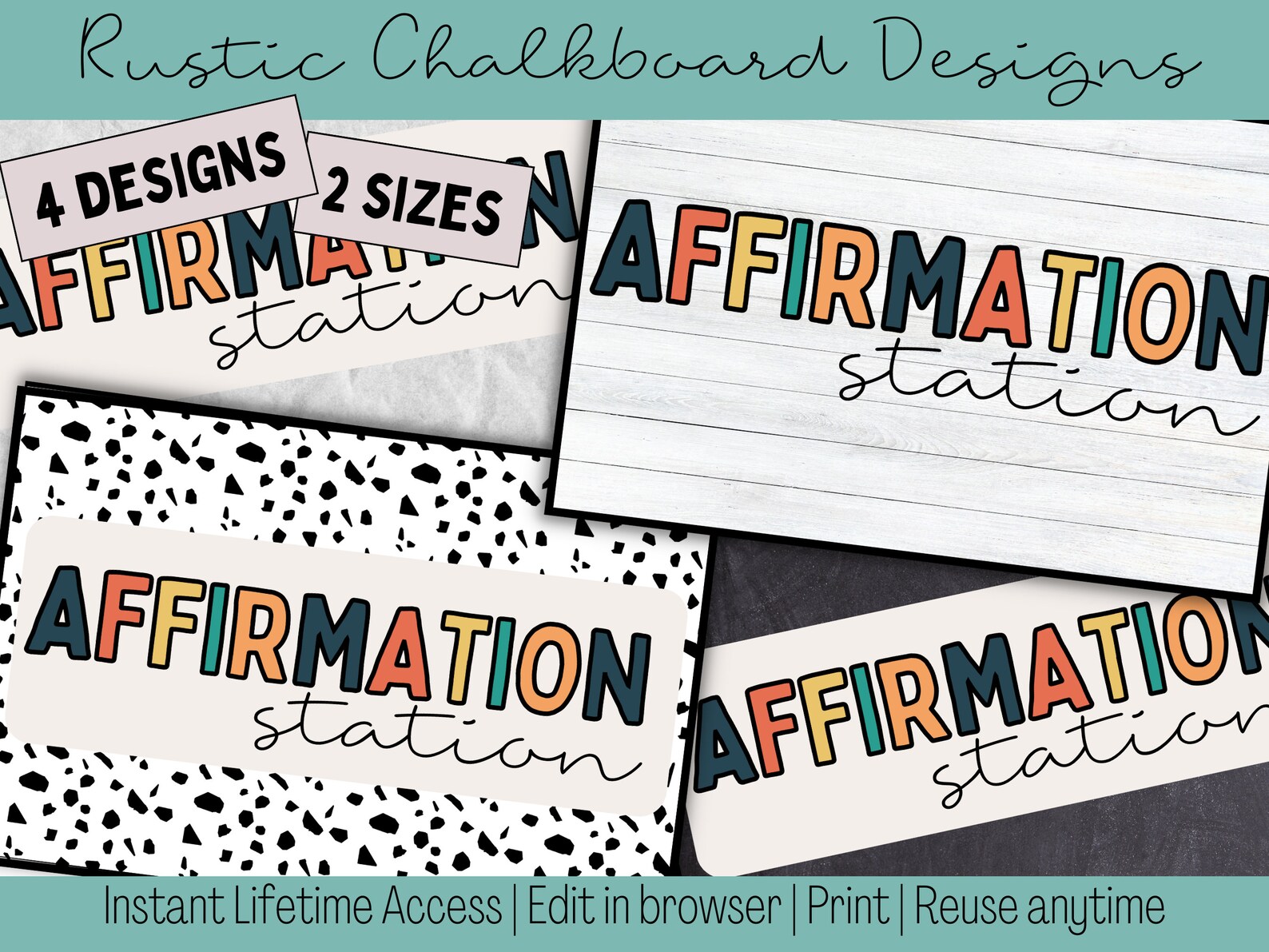 Affirmation Station Class Mirror Display Rustic Chalkboard Classroom ...