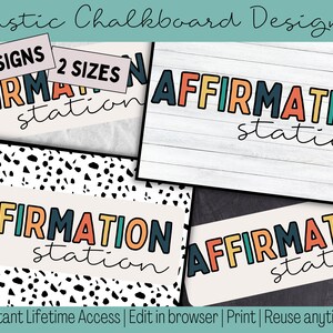 Affirmation Station | Class Mirror Display | Rustic Chalkboard ...