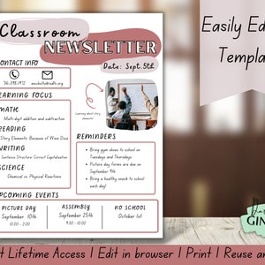 EDITABLE Teacher Newsletter | Back to School Flyer | Boho Back to ...