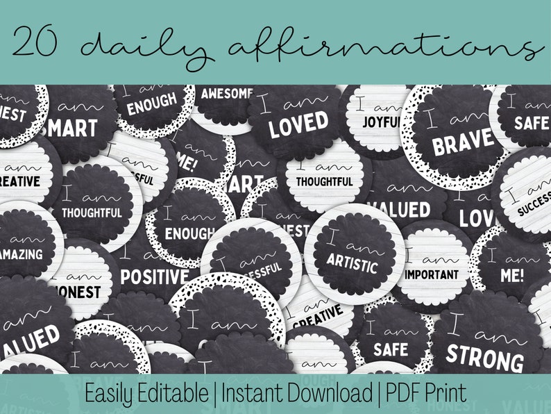 Affirmation Station Class Mirror Display Rustic Chalkboard Classroom ...