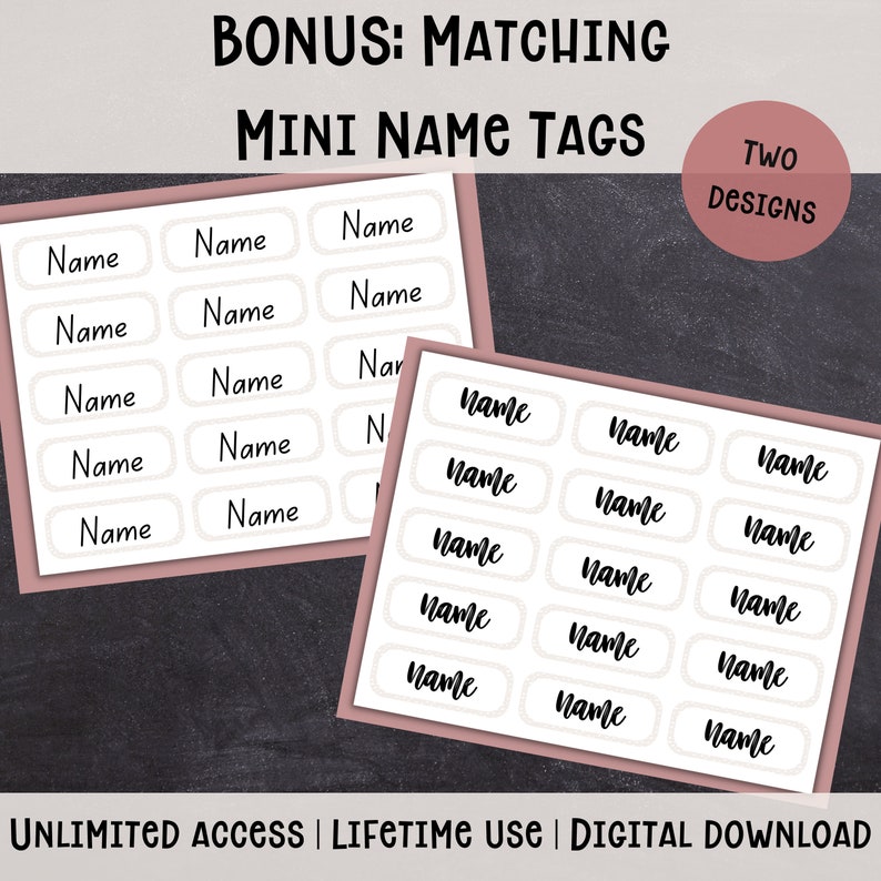 Neutral Name Plates | Classroom Name Tags | Name Plate for Desks ...