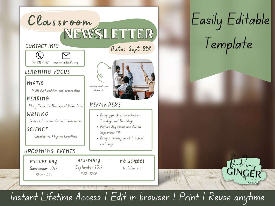 EDITABLE Teacher Newsletter Back to School Flyer Boho Back to School ...