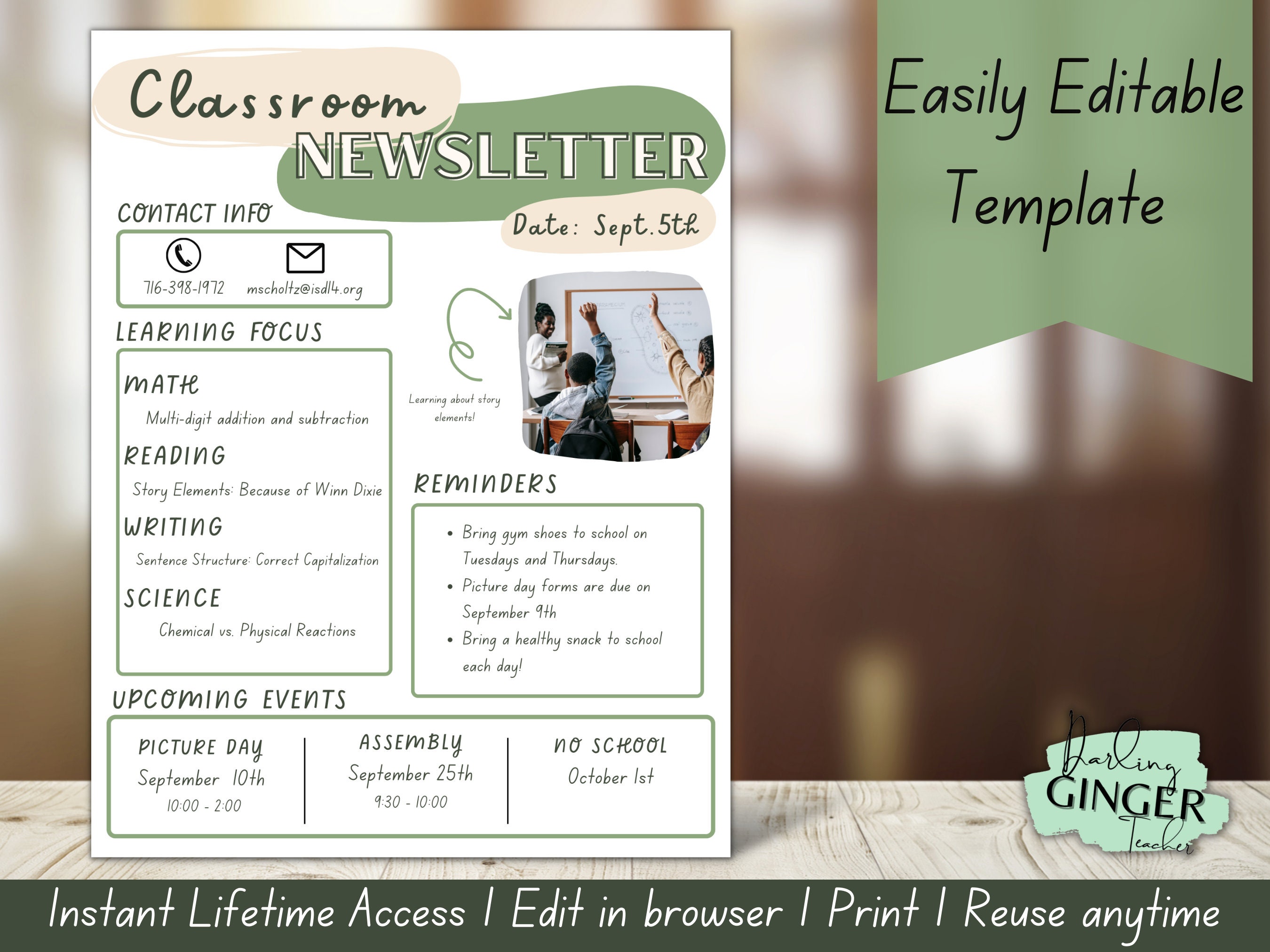 EDITABLE Teacher Newsletter Back to School Flyer Boho Back to School ...