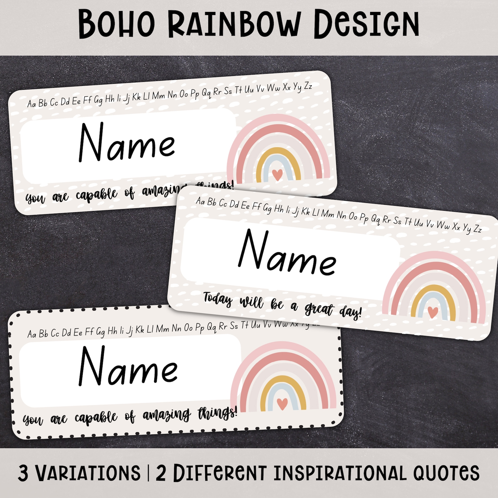 Neutral Name Plates | Classroom Name Tags | Name Plate for Desks ...