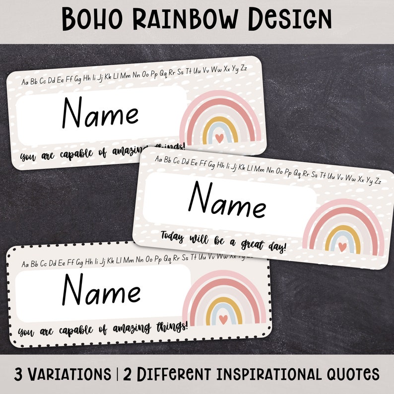 Neutral Name Plates | Classroom Name Tags | Name Plate for Desks ...