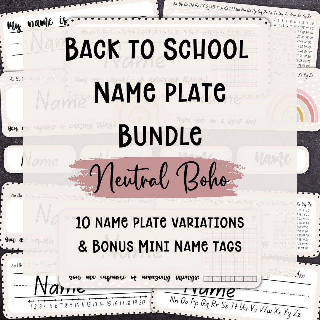 Neutral Name Plates | Classroom Name Tags | Name Plate for Desks ...