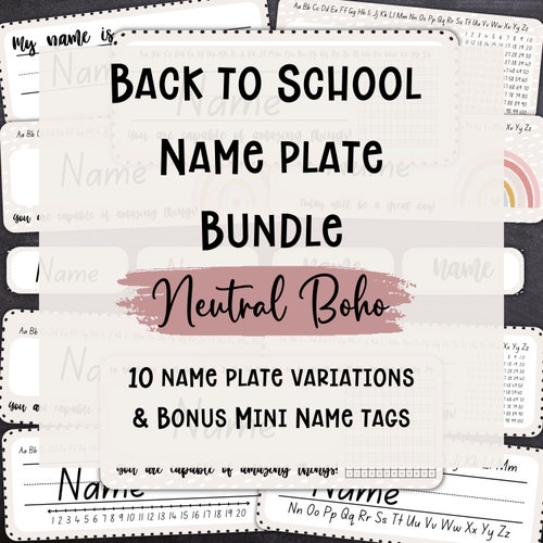 BOHO Neutral Student Name Tags and Class Labels for Classroom - Etsy