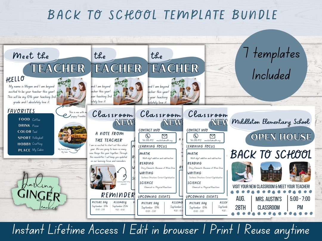 Boho Back to School Bundle | EDITABLE Teacher Templates (digital ...