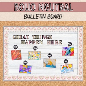 Neutral Classroom Bulletin Board | EDITABLE Bulletin Board Template ...
