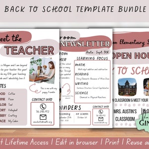 Boho Pink Back to School BUNDLE | Classroom Label | EDITABLE Flyer ...