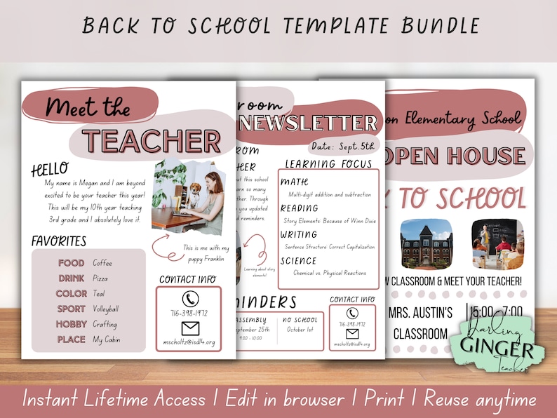 Boho Pink Back to School BUNDLE | Classroom Label | EDITABLE Flyer ...