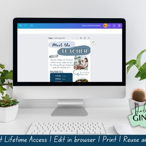 Meet the Teacher Boho Blue | Classroom Label | Back to School Flyer ...