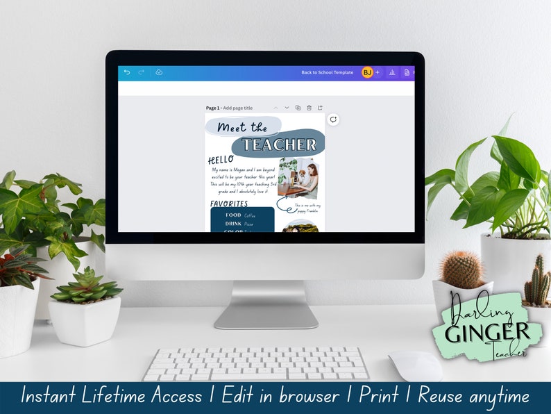 Meet the Teacher Boho Blue | Classroom Label | Back to School Flyer ...