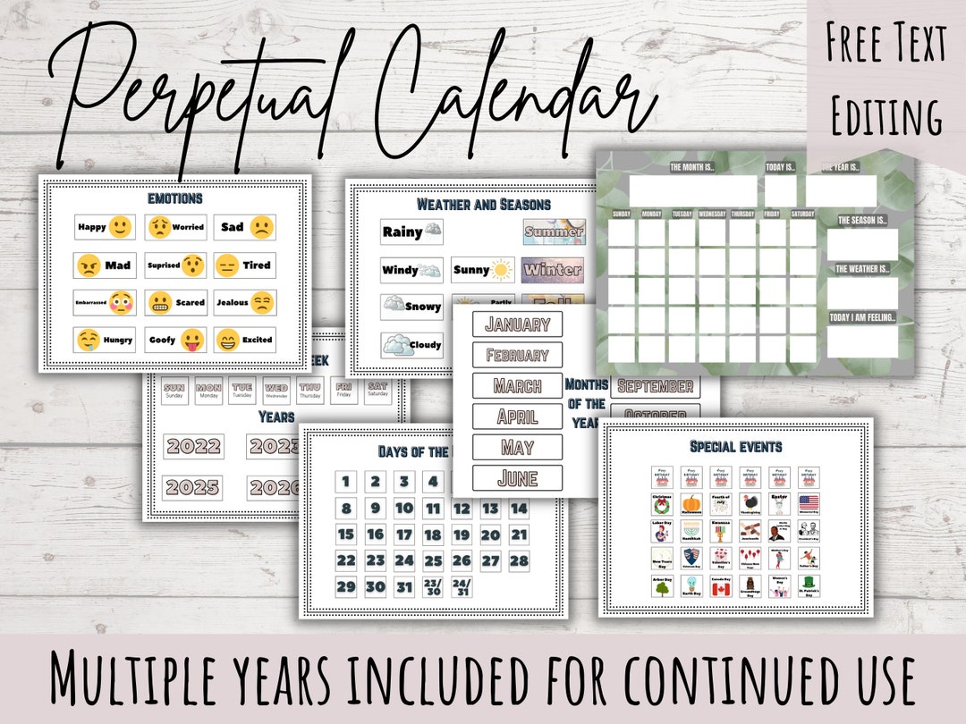 Perpetual Calendar | Morning Routine Calendar | Busy Book Printable ...