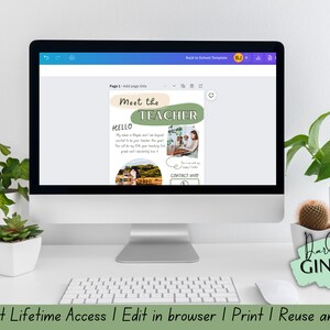 Meet the Teacher Boho Green | Classroom Label | Back to School Flyer ...