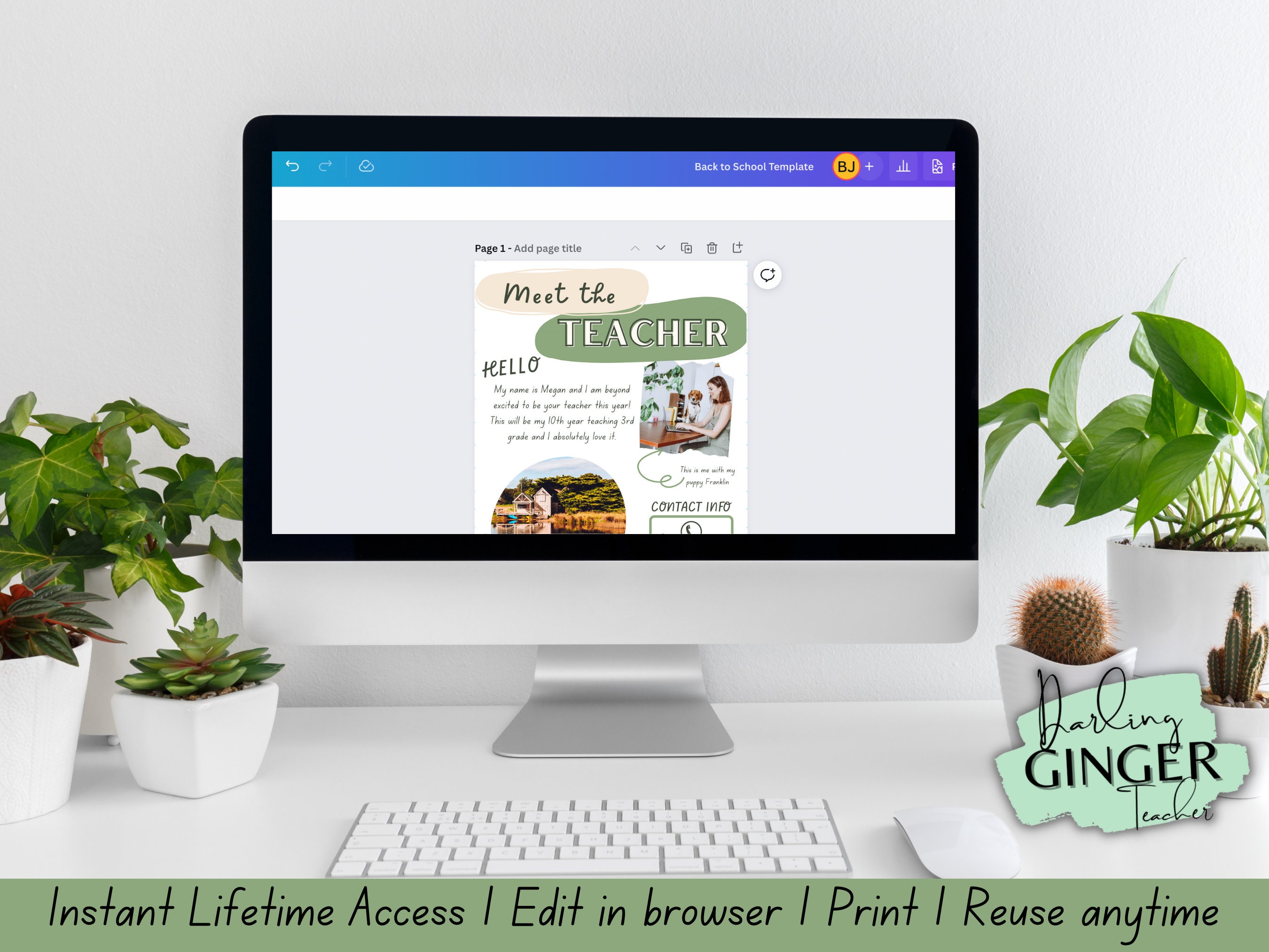 Meet the Teacher Boho Green Classroom Label Back to School Flyer Meet ...