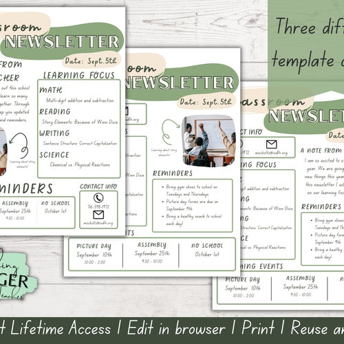 EDITABLE Teacher Newsletter Back to School Flyer Mermaid - Etsy