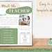 Meet the Teacher Boho Green | Classroom Label | Back to School Flyer ...
