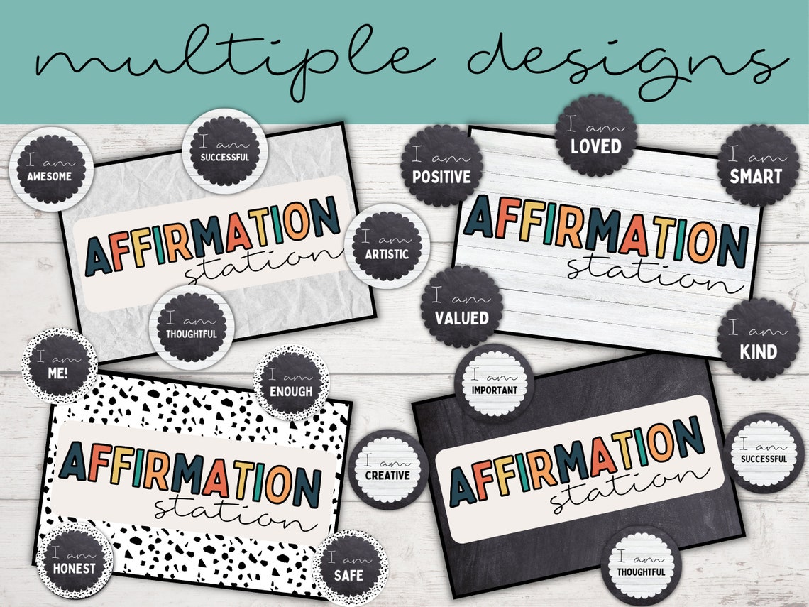Affirmation Station Class Mirror Display Rustic Chalkboard Classroom ...