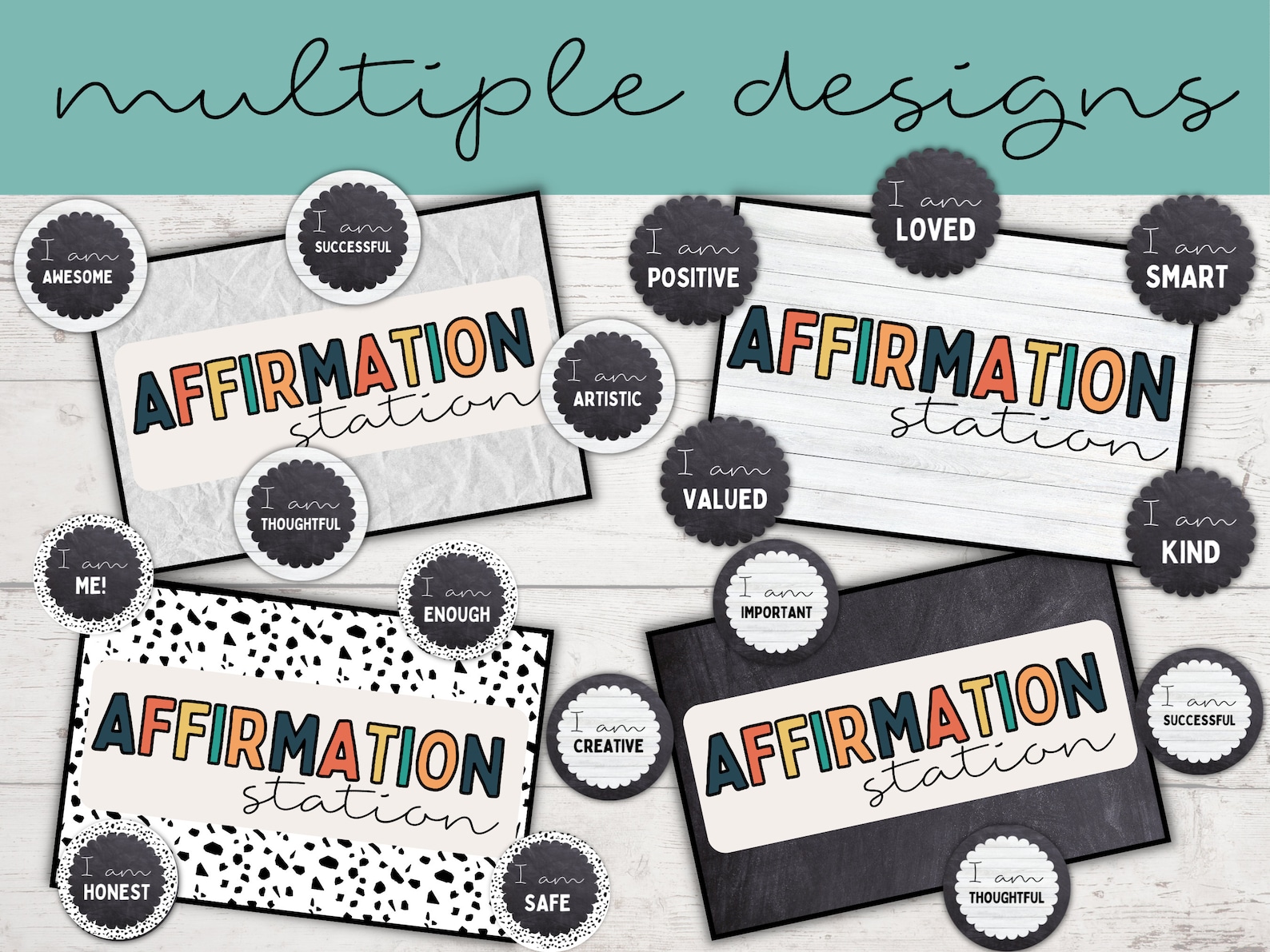 Affirmation Station Class Mirror Display Rustic Chalkboard Classroom ...
