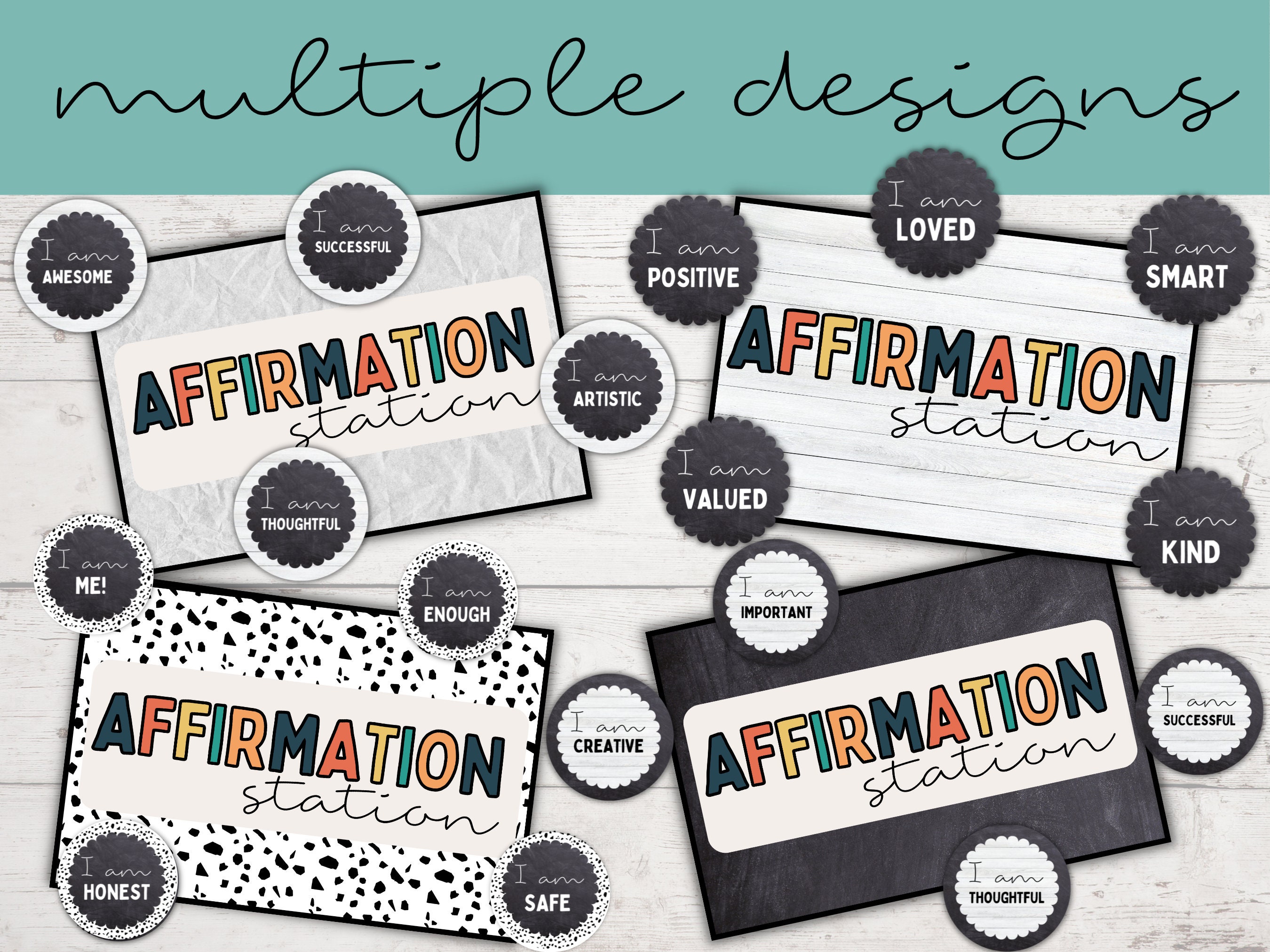 Affirmation Station | Class Mirror Display | Rustic Chalkboard ...