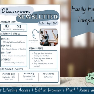 EDITABLE Teacher Newsletter Back to School Flyer Boho Back to School ...