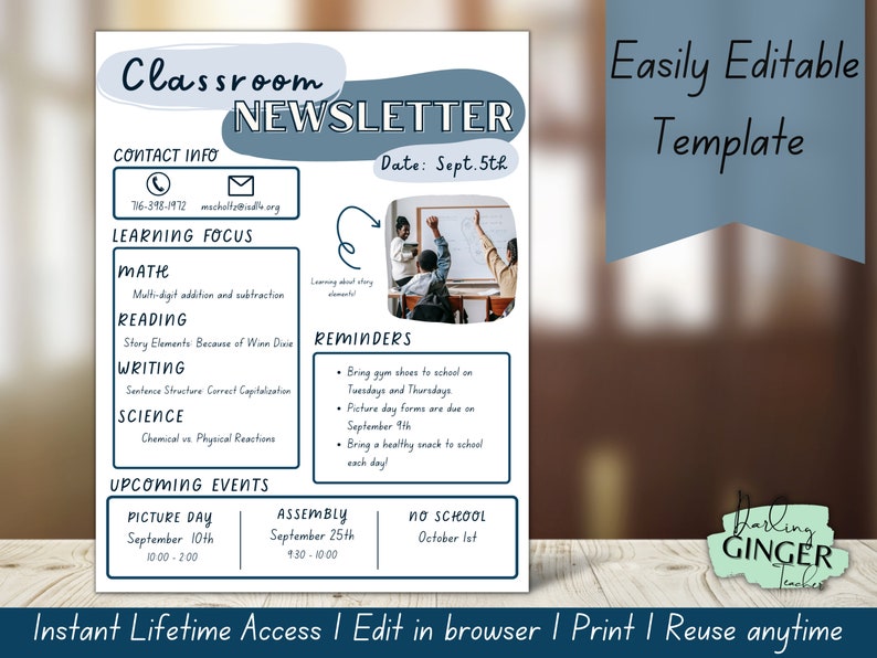 EDITABLE Teacher Newsletter Back to School Flyer Boho Back to School ...
