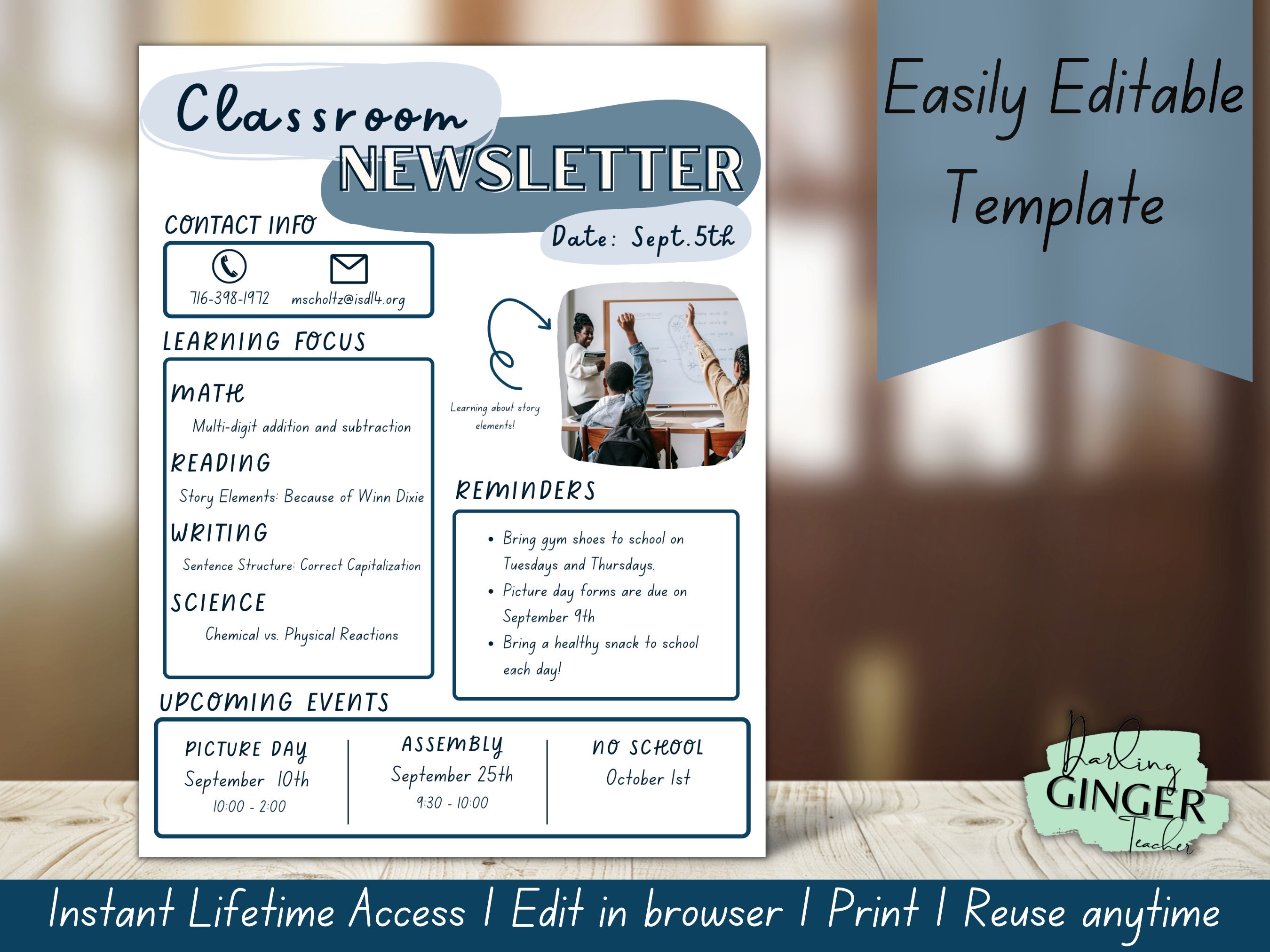 EDITABLE Teacher Newsletter Back to School Flyer Boho Back to School ...