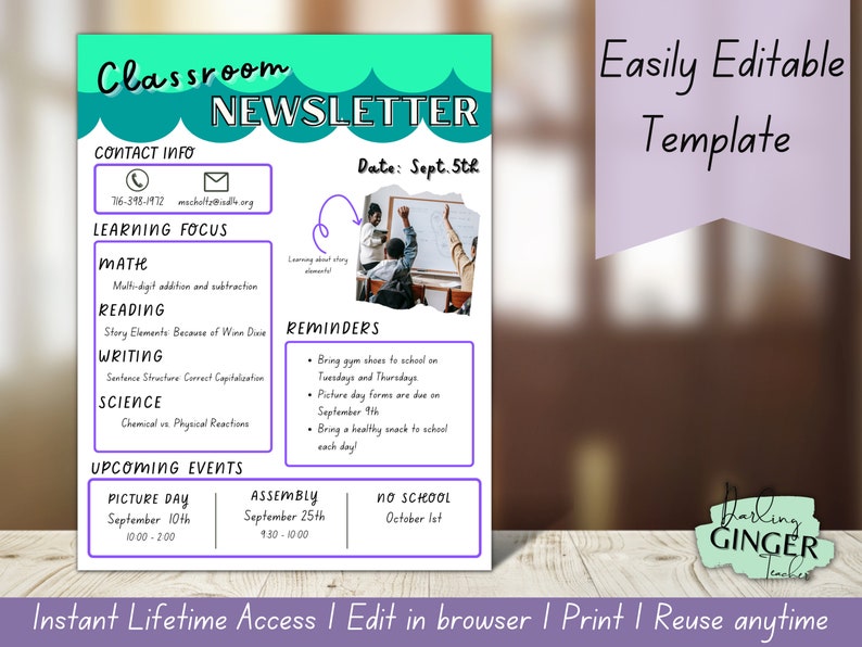 EDITABLE Teacher Newsletter | Back to School Flyer | Mermaid Back to ...