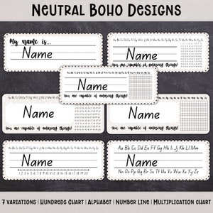 Neutral Name Plates | Classroom Name Tags | Name Plate for Desks ...