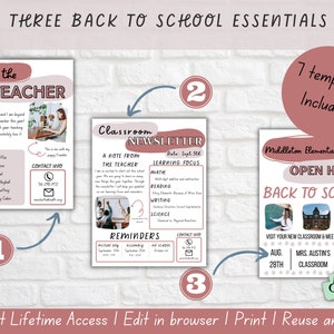 Boho Pink Back to School BUNDLE | Classroom Label | EDITABLE Flyer ...