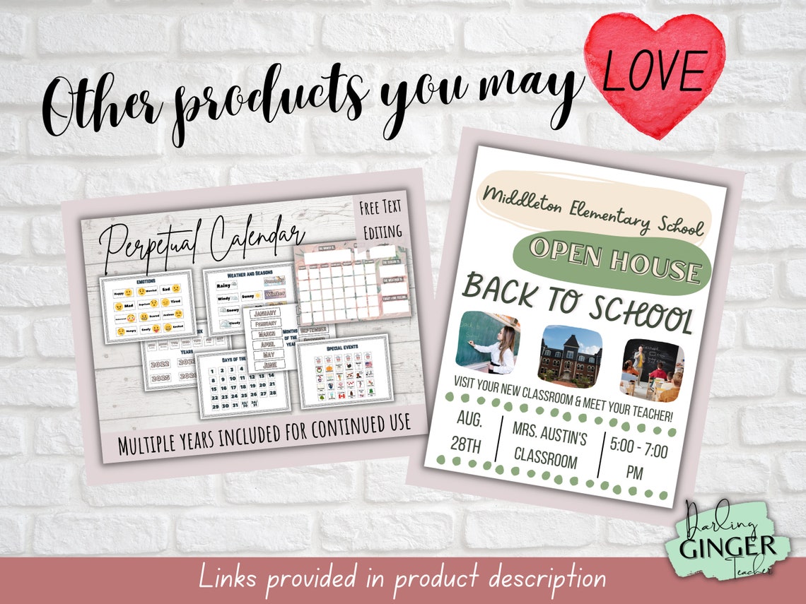 Boho Pink Back to School BUNDLE Classroom Label EDITABLE Flyer Meet the ...